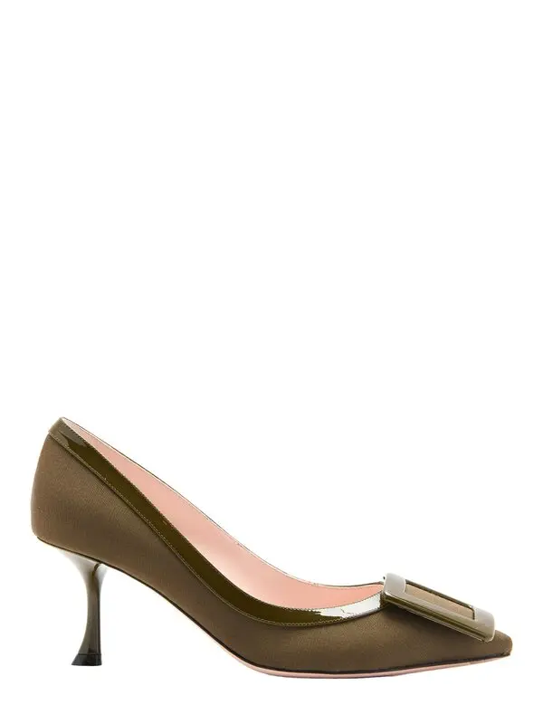 ROGER VIVIER Viv In The City Faille Pumps - Olive