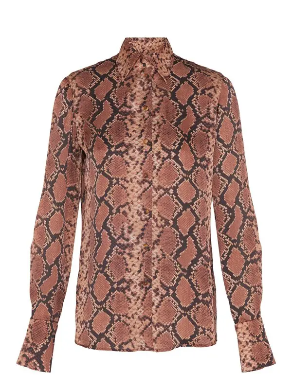 Zimmermann Hypnotic Silk Shirt - Brown