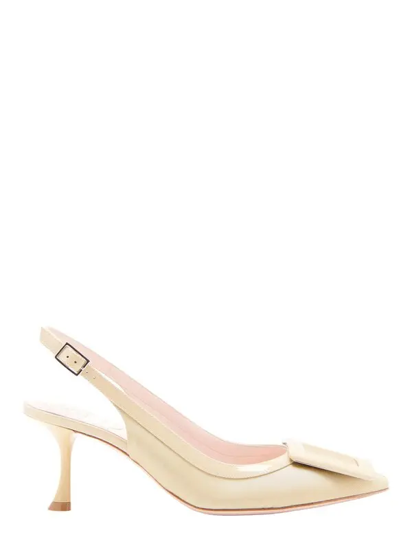 ROGER VIVIER Viv In The City Leather Slingback Pumps - Neutral