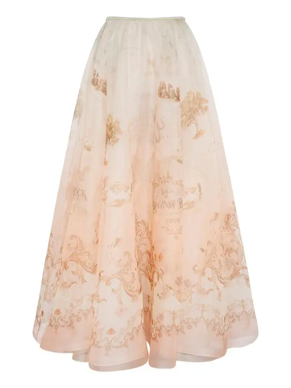 Zimmermann Organza Maxi Silk Skirt - Multi