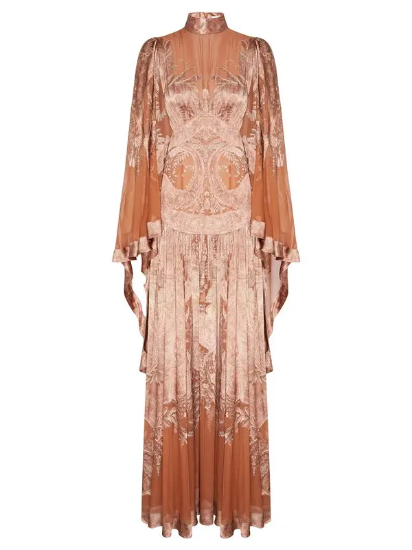 Zimmermann Memento Burnout Dress - Tan