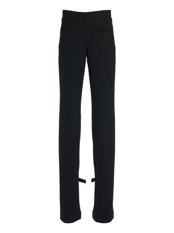 COURREGES Double Hem Polywool Trousers - Black