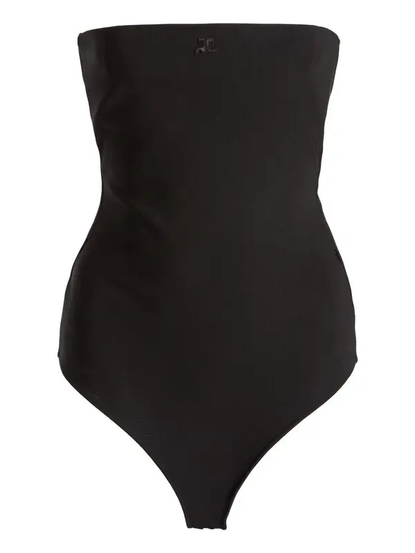 COURREGES Strapless Jersey Bodysuit - Black