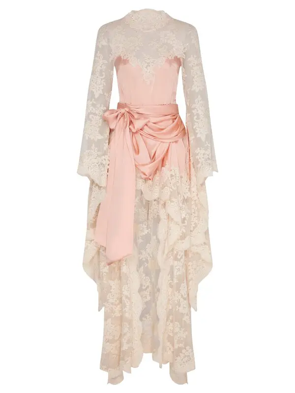 Zimmermann Hypnotic Draped Silk-satin Dress - Light Pink