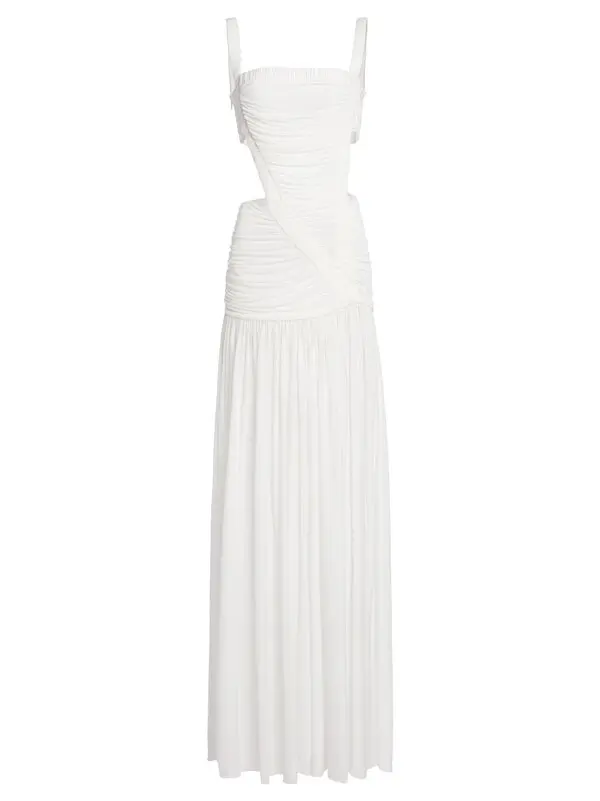 Christopher Esber Orion Seperation Gathered Gown - White