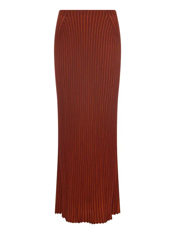 Gabriela Hearst Krause Ribbed Virgin-wool Maxi Skirt - Orange