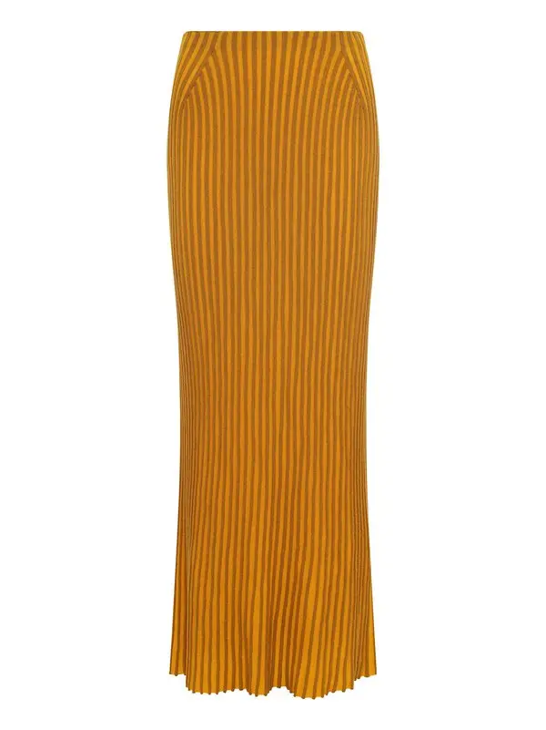Gabriela Hearst Krause Ribbed Virgin-wool Maxi Skirt - Yellow