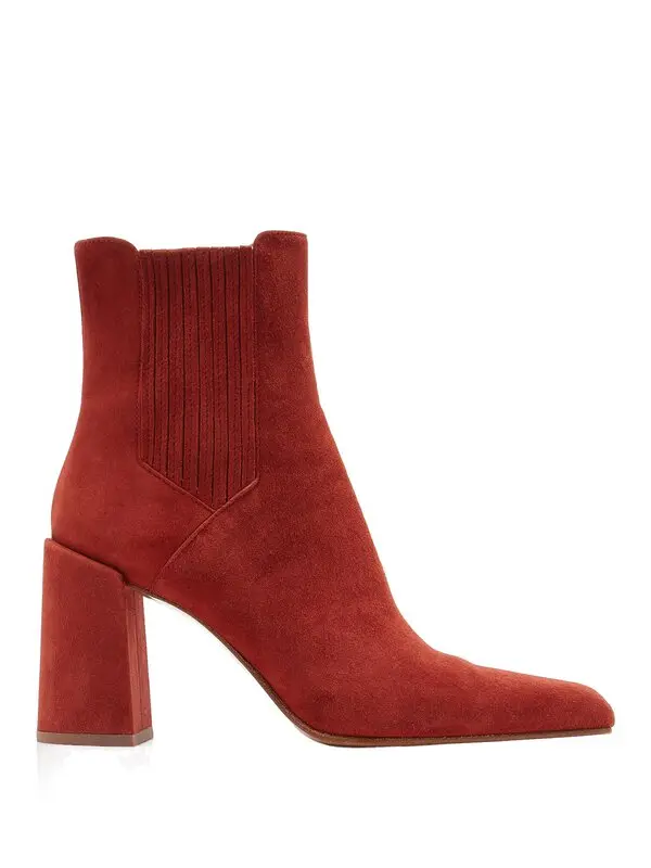 Gabriela Hearst Luke Suede Chelsea Ankle Boots - Burgundy