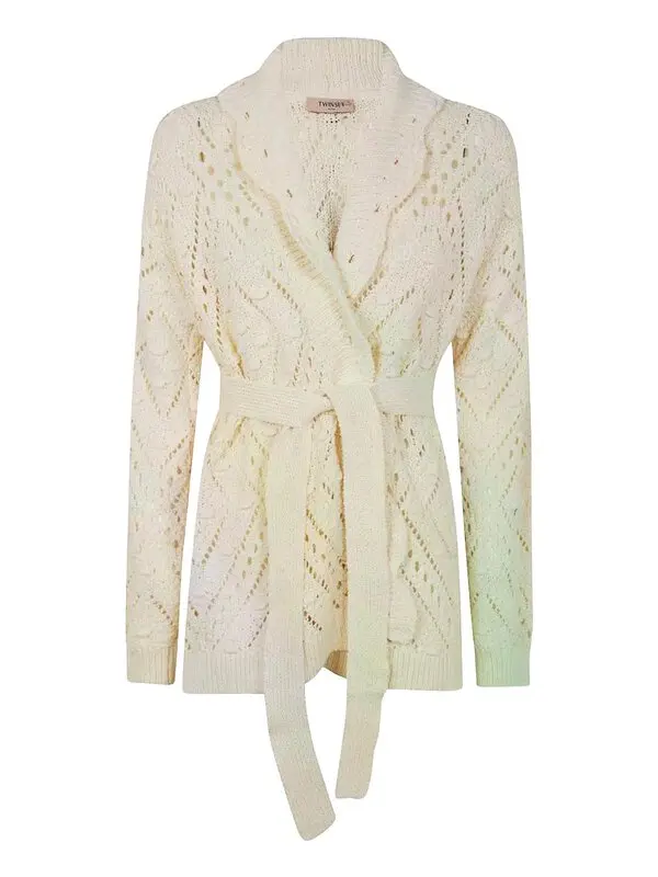TWINSET Belted Knitted Cardigan - Neutrals