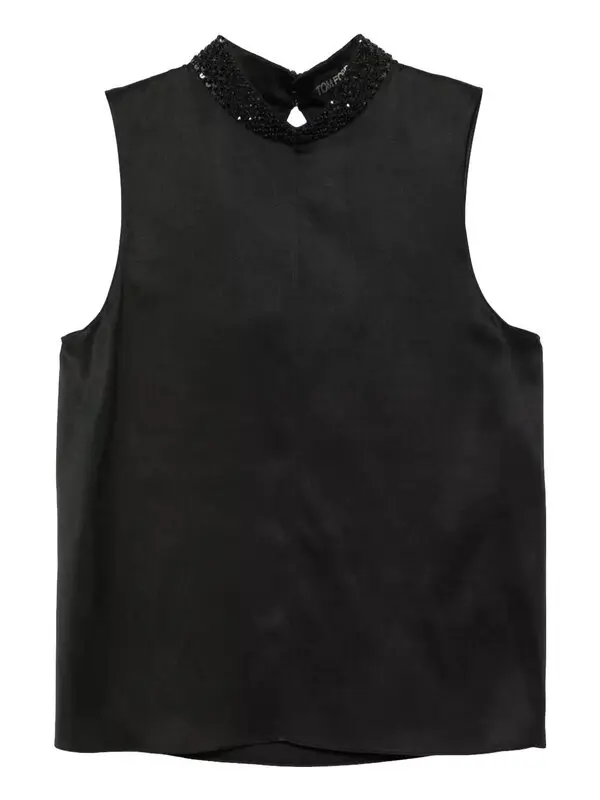 TOM FORD Sleeveless Silk Top - Black