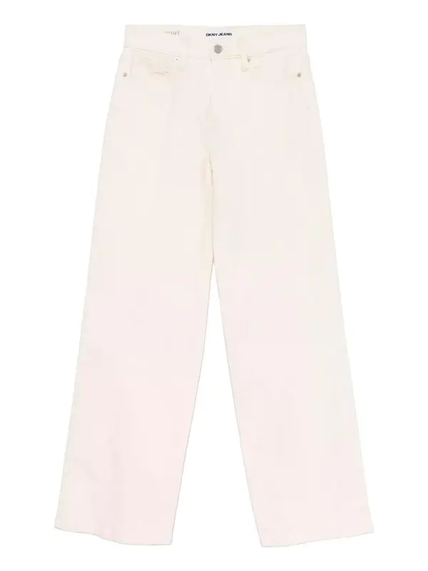 Dkny High-waisted Wide Leg Jeans - Neutrals