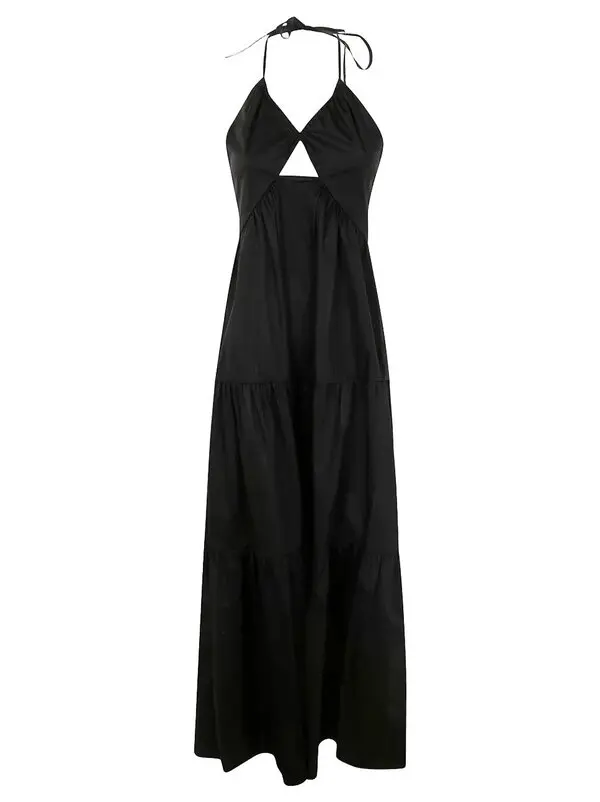 TWINSET Tie-fastening Cut-out Maxi Dress - Black