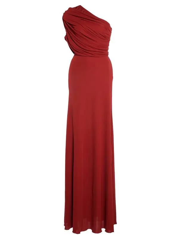 Giambattista Valli Draped Jersey Gown - Red