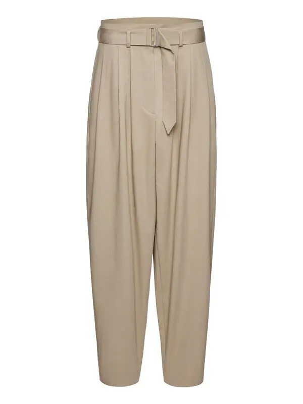 Magda Butrym High-rise Wide-leg Wool-blend Pants - Nude