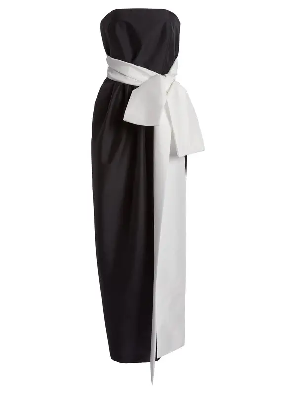 Bernadette Lina Bow Detail Dress - Black,white