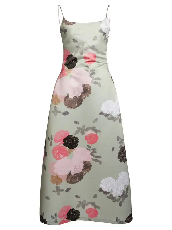 Bernadette Nicole Printed Satin Maxi Dress - Multi