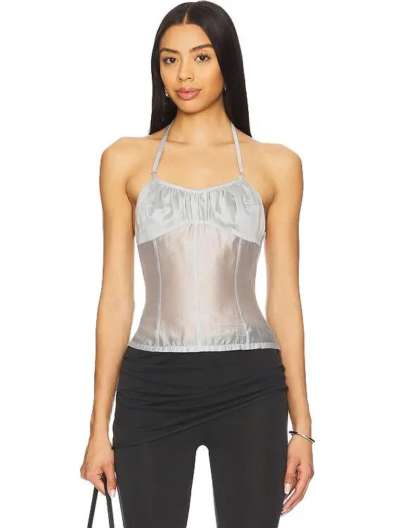 BELLE ANNA Flore Top - Metallic Silver