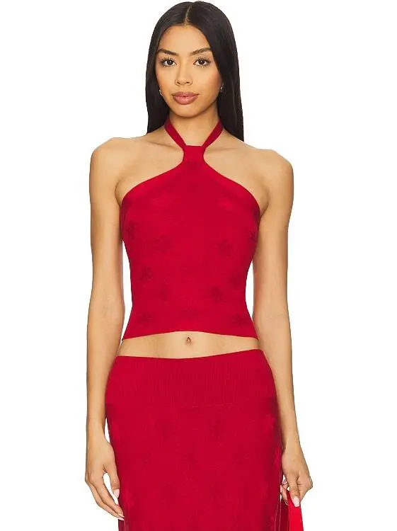 ASTA RESORT Lorena Halter Top - Red