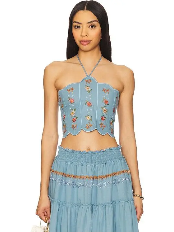Agua Bendita X Revolve Serenity Crop Top - Blue