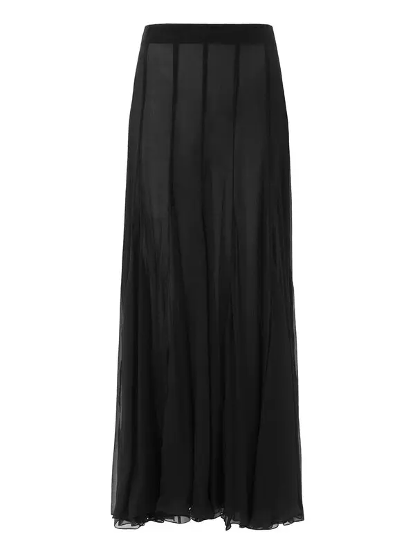 Chloé Organic Silk Mousseline Maxi Skirt - Black