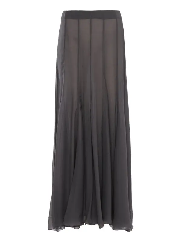 Chloé Organic Silk Mousseline Maxi Skirt - Dark Grey