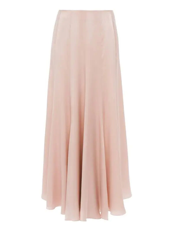 Chloé Washed Silk Satin Maxi Skirt - Pink