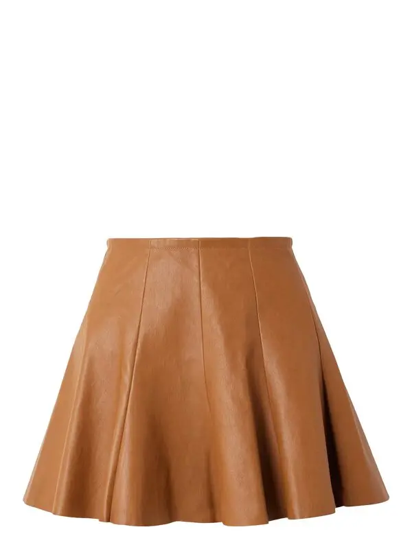 Stouls Mila Mini Leather Skirt - Brown