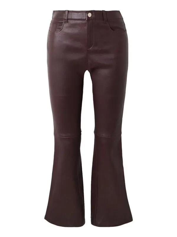 Women's Burgundy Leather Pants Editorialist