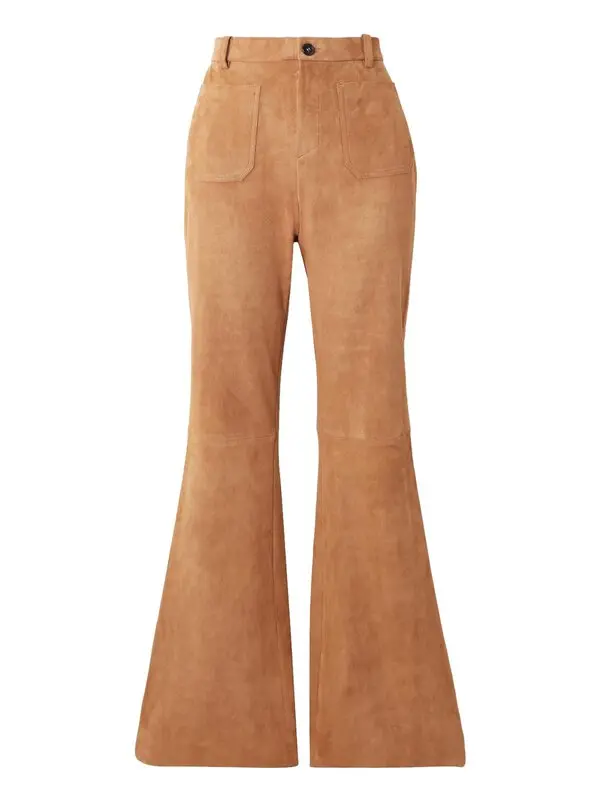 Stouls Laurent Suede Flared Pants - Brown