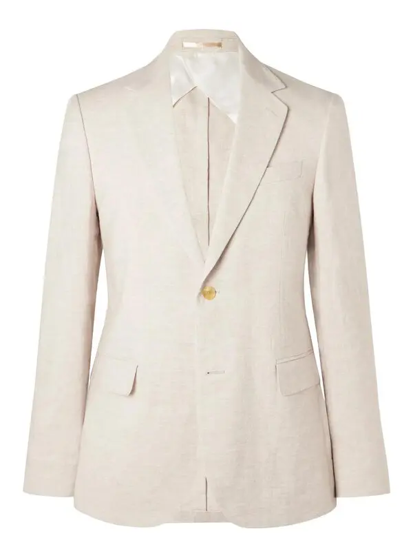 Mr P. Slim-fit Linen Suit Jacket - Neutrals