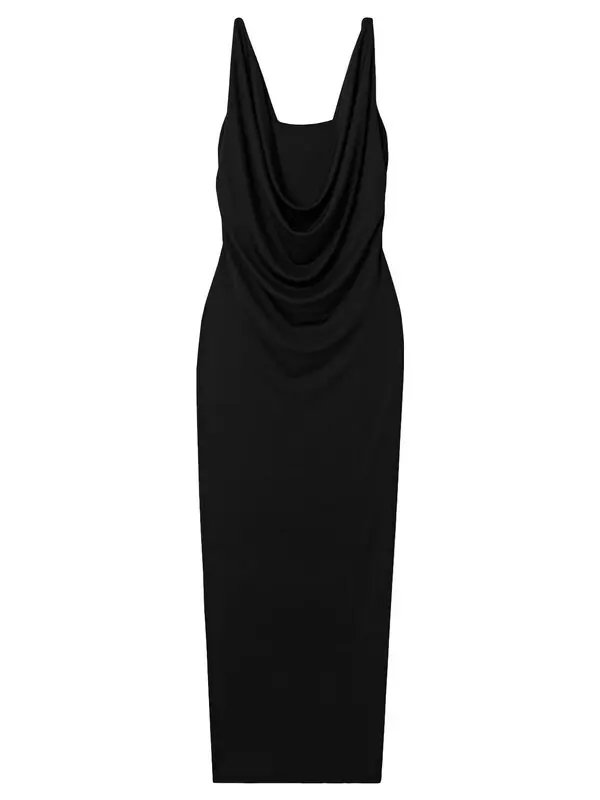 KALLMEYER Odessa Draped Midi Dress - Black