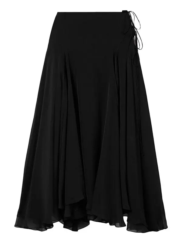 KALLMEYER Alyse Asymmetric Pleated Skirt - Black