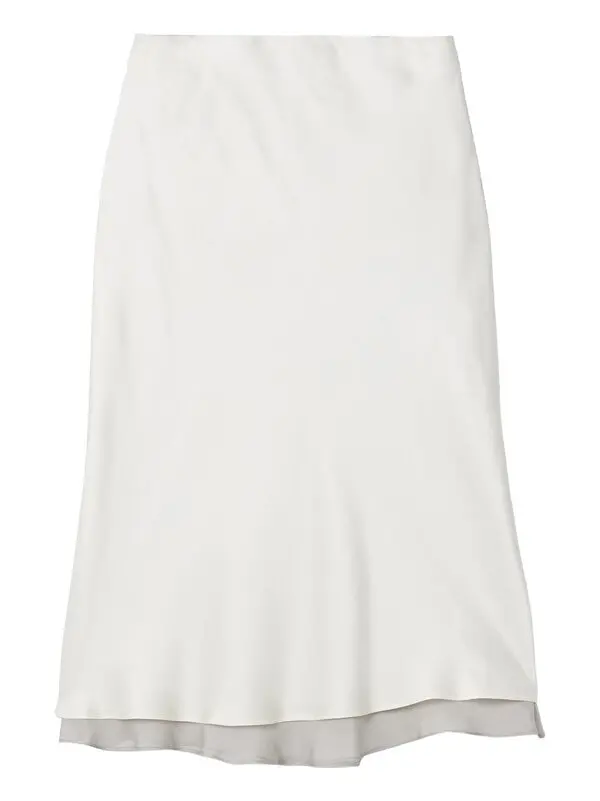 KALLMEYER Nola Satin Midi Skirt - Cream