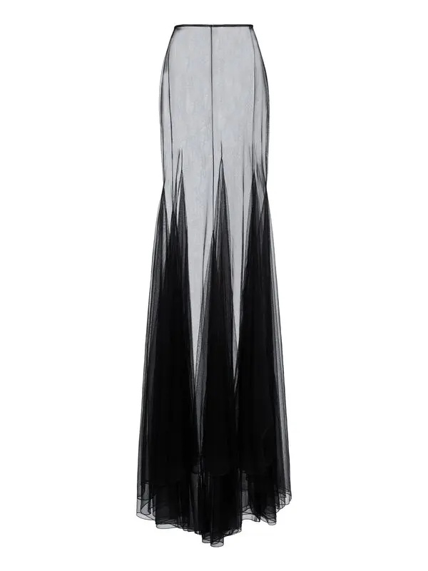 Zuhair Murad Tulle Long Skirt - Black