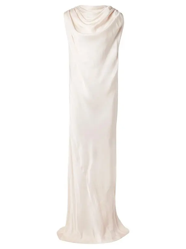 KALLMEYER Toma Draped Satin Gown - Cream