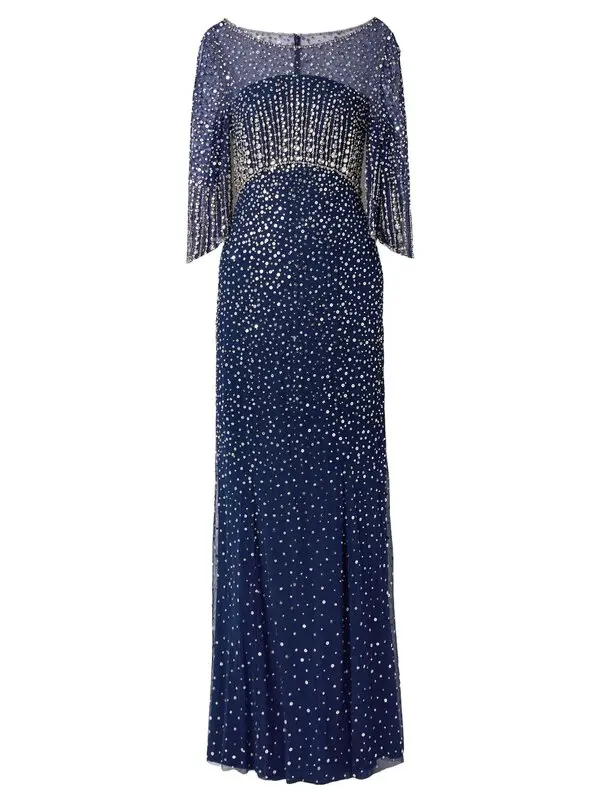 Jenny Packham Kiya Embellished Tulle Gown - Blue