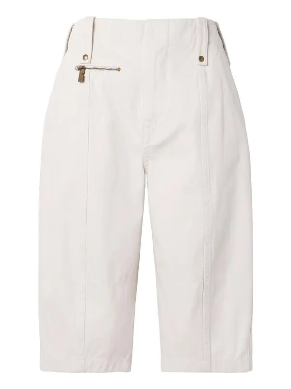 Burberry Cotton-twill Knee Length Shorts - Off-white