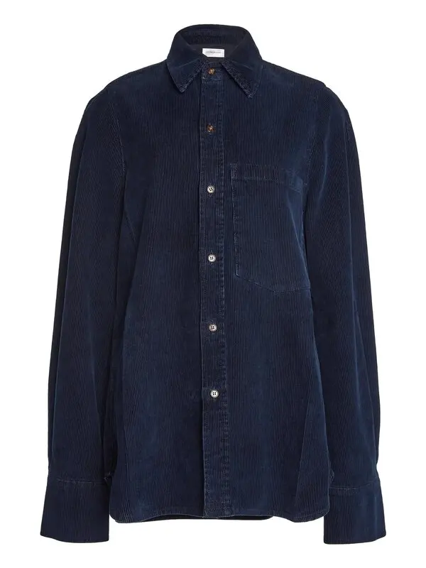 Victoria Beckham Slim Cotton Shirt - Navy