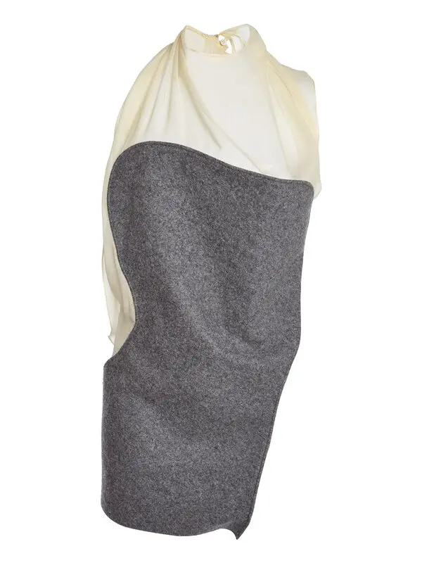 Victoria Beckham Draped Paneled Silk Top - Multi