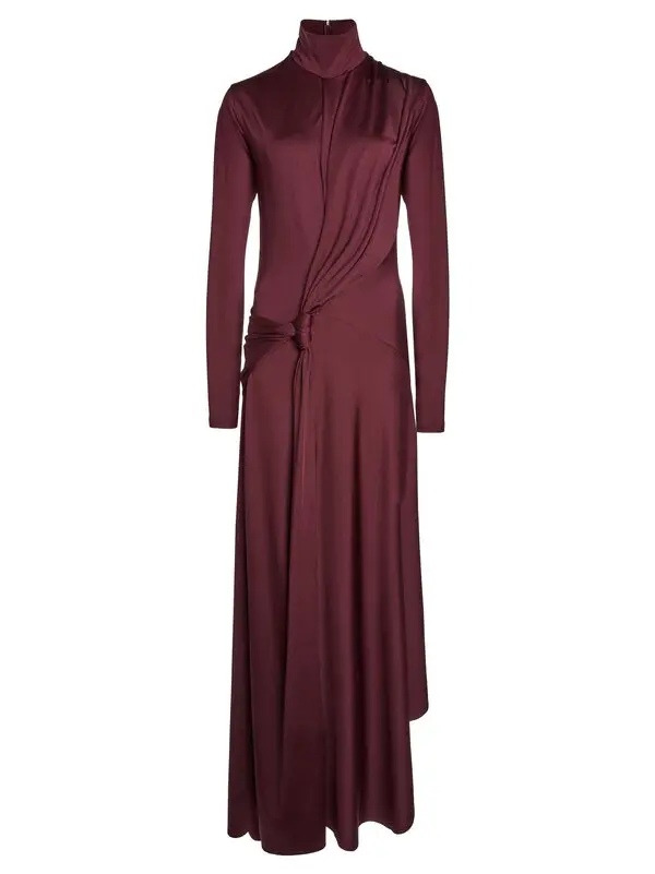 Victoria Beckham Twist-detailed Jersey Maxi Dress - Burgundy