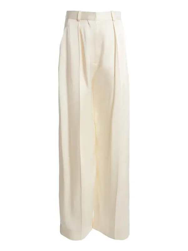 Victoria Beckham Pajama-style Wide-leg Pants - Ivory