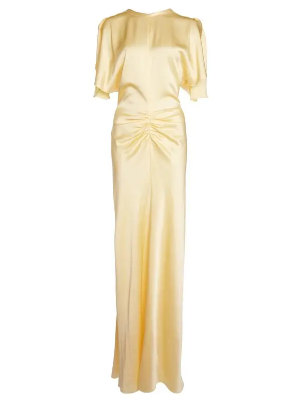 Victoria Beckham Bella Gathered Maxi Dress - Yellow