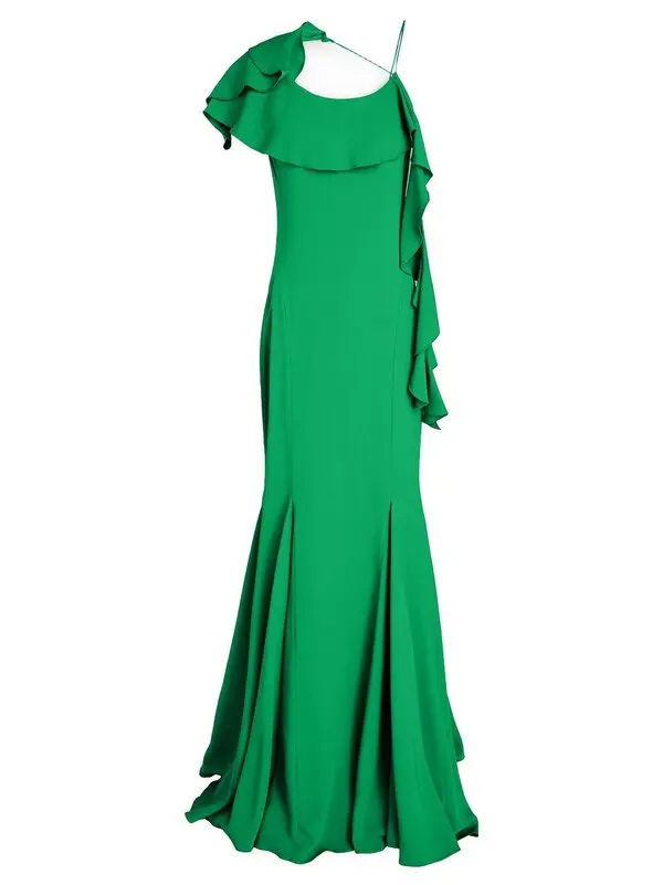 Oscar De La Renta Ruffled Cady Gown - Green