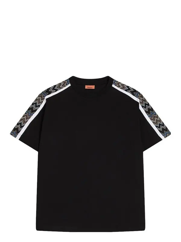 Missoni Knittrimmed Cottonjersey Tshirt - Black