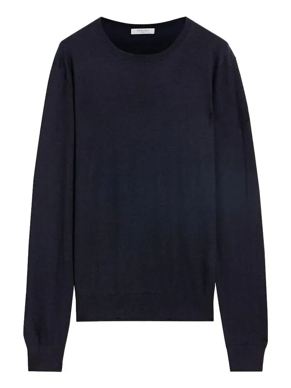Boglioli Cotton, Cashmere And Silk-blend Sweater - Midnight Blue