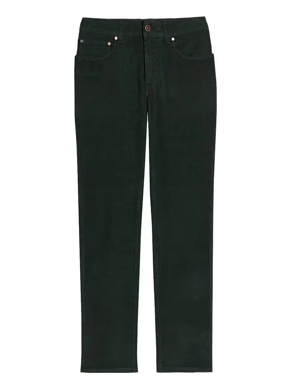Boglioli Slim-fit Cotton-blend Corduroy Pants - Dark Green