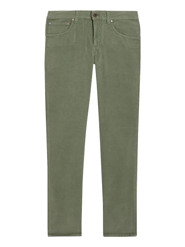 Boglioli Slim-fit Cotton-blend Corduroy Pants - Grey Green