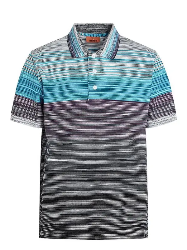 Missoni Spacedyed Cottonpiqué Polo Shirt - Dark Gray