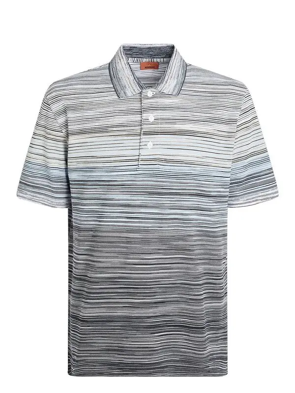 Missoni Spacedyed Cottonpiqué Polo Shirt - Light Blue