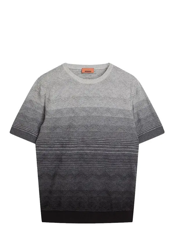 Missoni Jacquardknit Cotton Tshirt - Gray